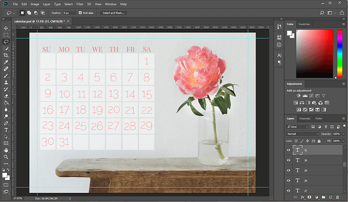 How To Make A Calendar In Photoshop With Your Photos